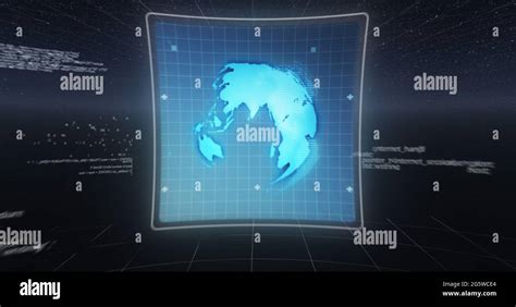 Image Of 6g Text Data Processing And Globe On Screens Over Dark Blue
