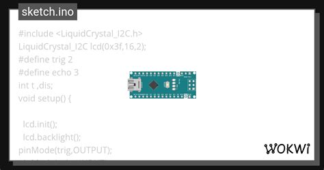 Hcsr04 And Lcd1 Copy Wokwi Esp32 Stm32 Arduino Simulator