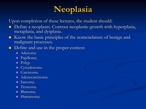 Ppt Neoplasia Lecture 1 Powerpoint Presentation Free Download Id