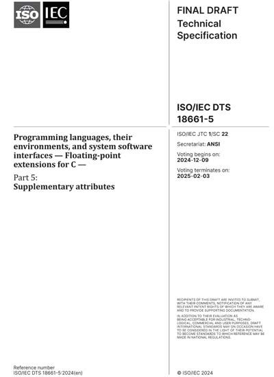 ISO IEC FDIS DTS 18661 5 2024 Programming Languages Their Environments And System Software