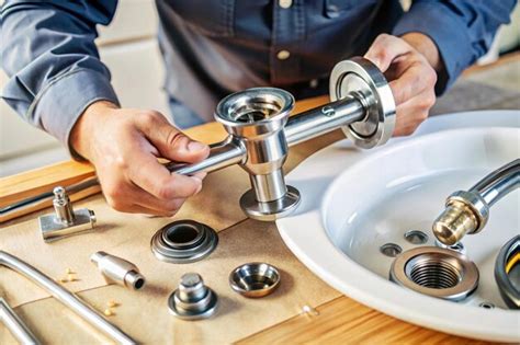 Reassembling Sink Fixture With New Parts After Repair Premium Ai Generated Image
