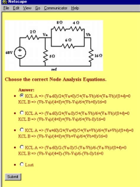 Web Based Nodal Analysis Problem Download Scientific Diagram