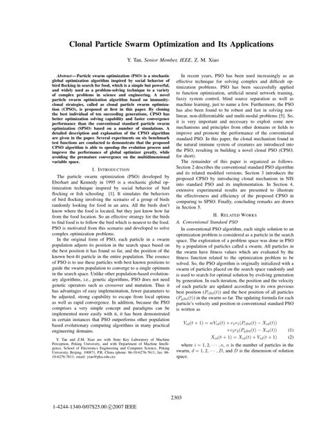 Pdf Clonal Particle Swarm Optimization And Its Applications