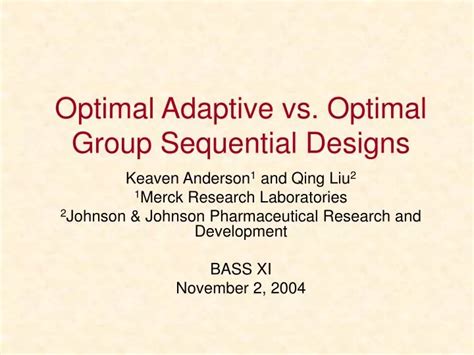 Ppt Optimal Adaptive Vs Optimal Group Sequential Designs Powerpoint
