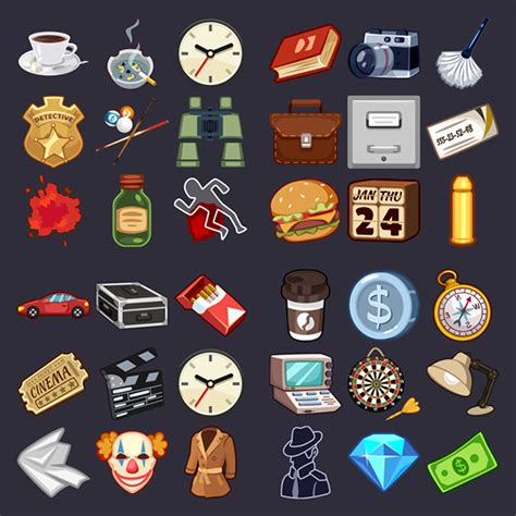 Detective Game Icons On Behance