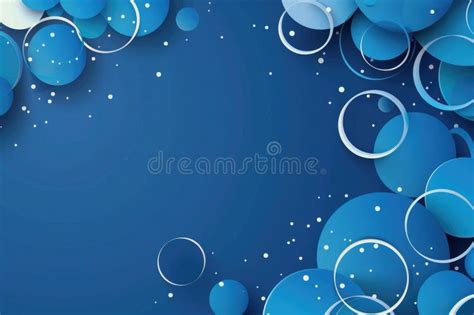 Blue Abstract Background With Overlapping Circles Aig51a Stock Illustration Illustration Of