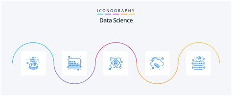 Data Science Blue 5 Icon Pack Including Big Big Data Chemistry Storage Cloud 19214342 Vector