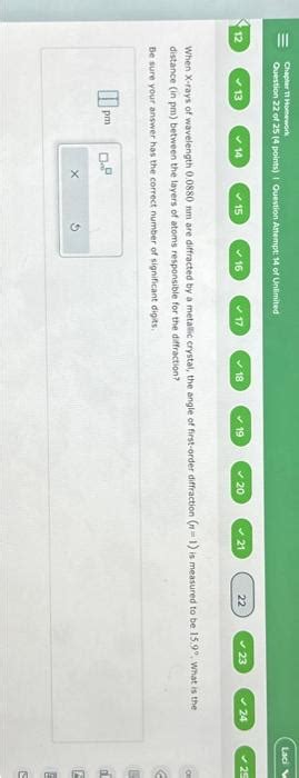 Solved When X Rays Of Wavelength 00880 Nm Are Diffracted By
