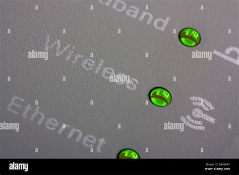 Wifi Router Indicators Close Up Stock Photo Alamy