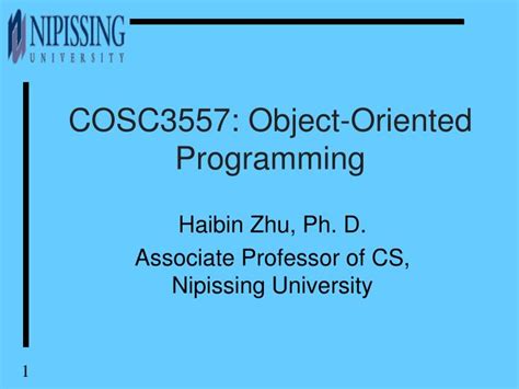Ppt Cosc3557 Object Oriented Programming Powerpoint Presentation