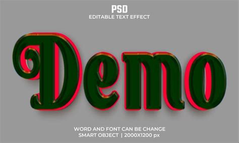 Premium PSD Demo Psd D Text Effect Fully Editable High Quality
