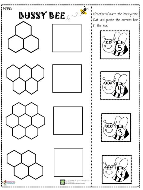 Bee Number Cut And Paste Worksheet Cut And Paste Worksheets