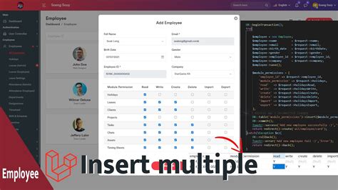 Insert Data Employee Two Table In Laravel 8x Hr System Management