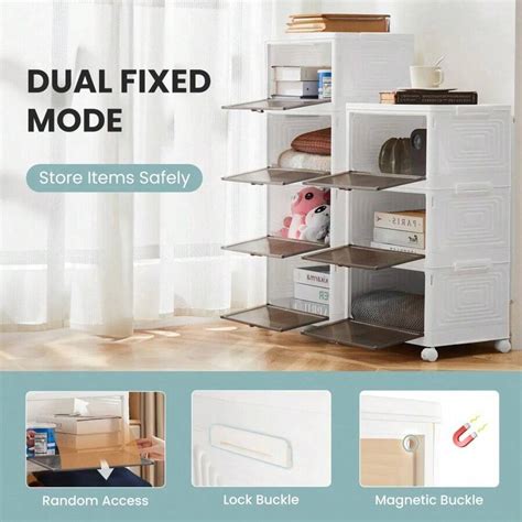 Stackable Plastic Storage Bins With Lid QT Foldable Organizers And Storage With Magnetic