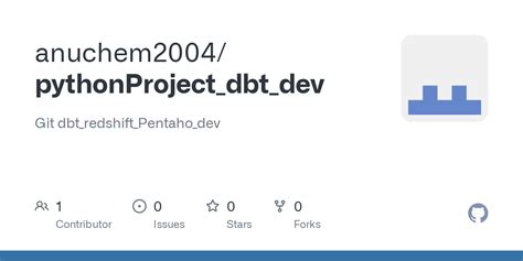 GitHub Anuchem2004 PythonProject Dbt Dev Git Dbt Redshift Pentaho Dev