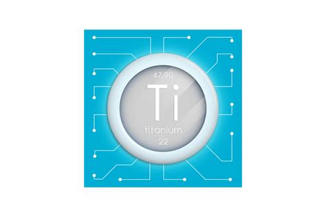 Realistic Button With Titanium Symbol Graphic By Rnko · Creative Fabrica
