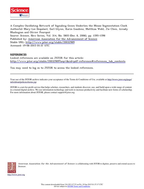 Pdf A Complex Oscillating Network Of Signaling Genes Underlies The Mouse Segmentation Clock