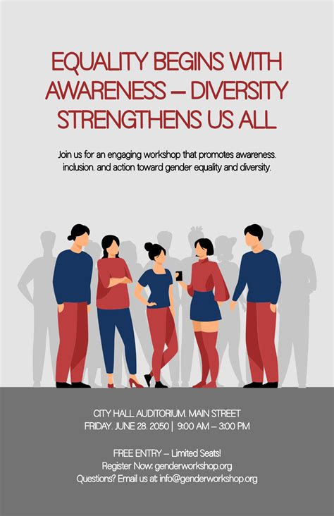 Free Gender Equality Poster Templates Editable And Printable