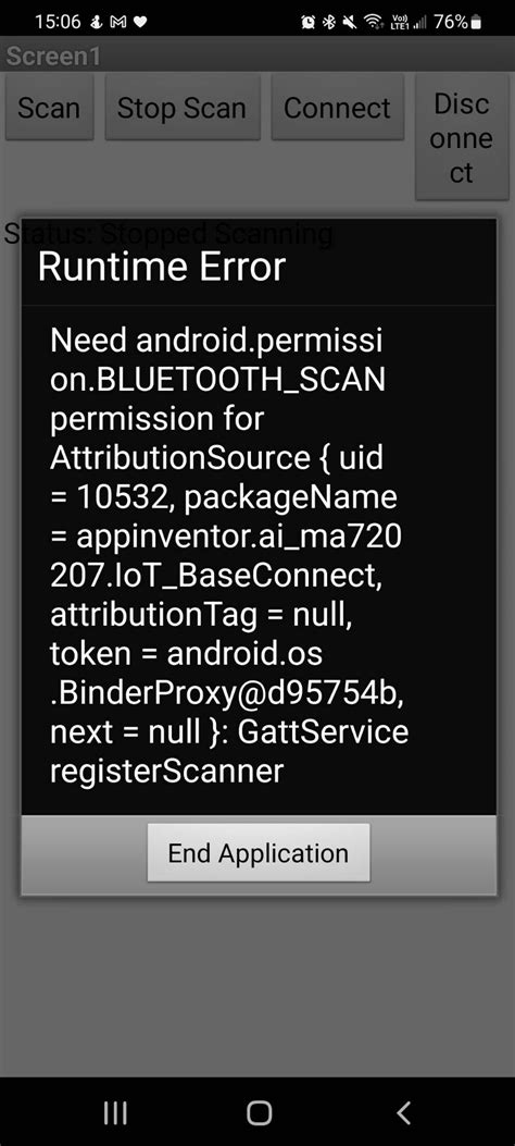 Show Runtime Error When Ble Click Scan Mit App Inventor Help Mit