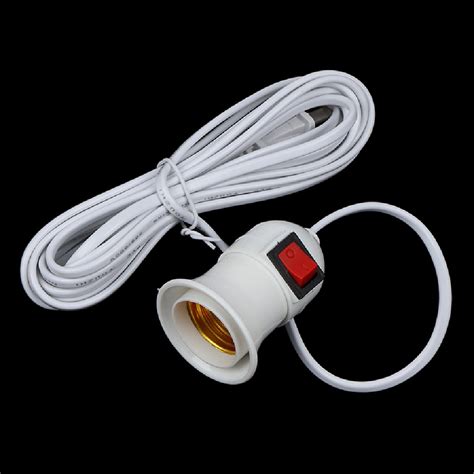 [gridgentle] 2 5m 4m E27 Lamp Base Holder Us Hanging Light Bulb Socket Cord With Switch [sg