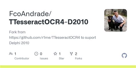 GitHub FcoAndrade TTesseractOCR4 D2010 Fork From Https Github Com R1me TTesseractOCR4 To