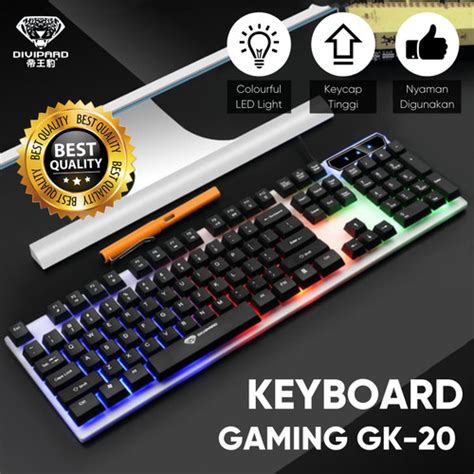 Jual Divipard Keyboard Gaming Gk 20 Kabel Usb 2 0 Plus Led Lightning