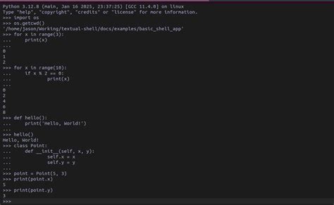 Python Textual Shell