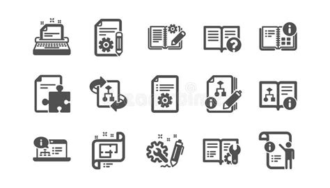 Technical Documentation Icons Instruction Plan And Manual Classic