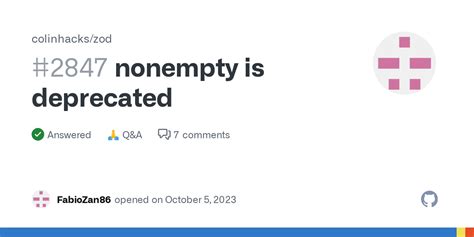 nonempty is deprecated · colinhacks zod · discussion 2847 · github