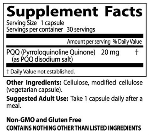 Doctors Best Pqq Nutritional Supplement 20 Mg 30 Count Healthy