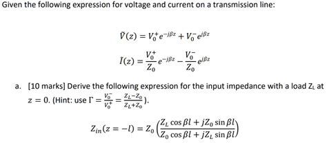 solved given the following expression for voltage and current on a