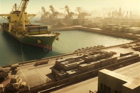 Cargo Train Platform With Freight Train Container At Depot Neural