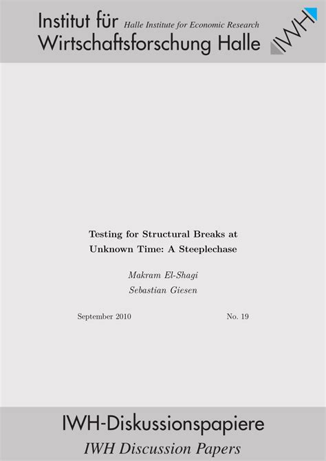 Pdf Testing For Structural Breaks At Unknown Time A Steeplechase