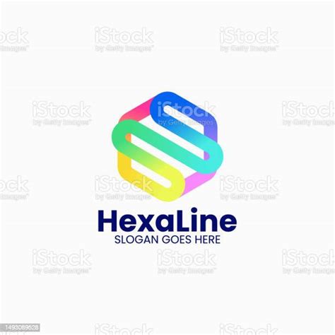 벡터 일러스트레이션 육각형 그라디언트 라인 아트 스타일 0명에 대한 스톡 벡터 아트 및 기타 이미지 0명 개념 개념 기호