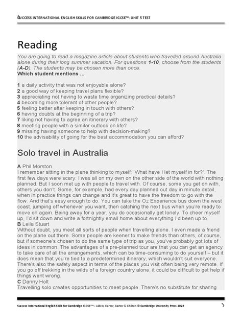 Igcse Success 5th Tr U5 Test Pdf