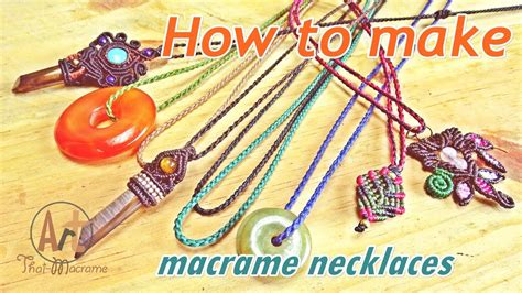 Tutorial How To Make Basic A Macrame Knot Necklace Waxed Cord YouTube