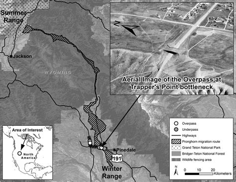 Map Of The Study System Showing The Pronghorn Migration Route To Grand