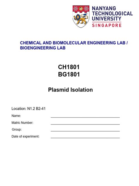 Ch1801 C5 Plasmid Isolation Pdf Plasmid Genetics