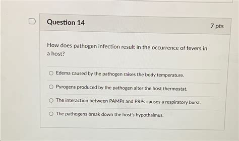 Solved Question 147 ﻿ptshow Does Pathogen Infection Result