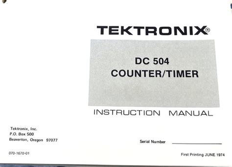 Tektronix Dc 504 Counter Timer Instruction Manual