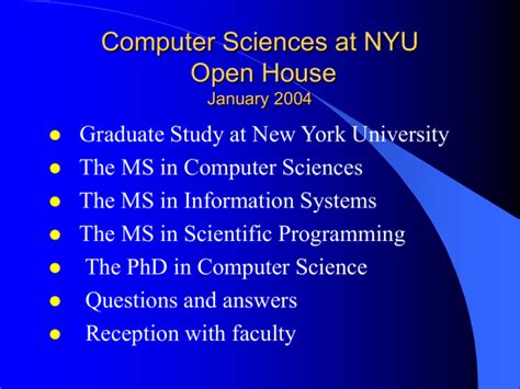 Agenda Nyu Computer Science Department