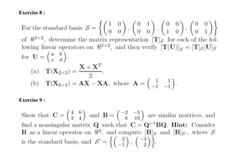 solved exercise 8 for the standard basis