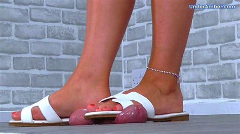 D19 Flattening Your C And B Under My White Summer Slides Glans Cam Trample Cbt