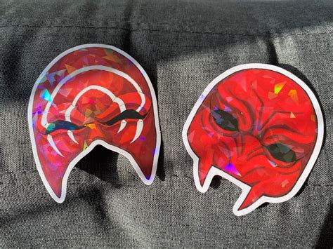 Ffxiv Emet Selch Lahabrea Elidibus Masks Holoraphic Stickers Etsy