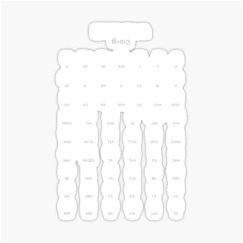 Sinhala Alphabet Chart Sinhalese Language Learning Chart Black Sticker For Sale By Typelab