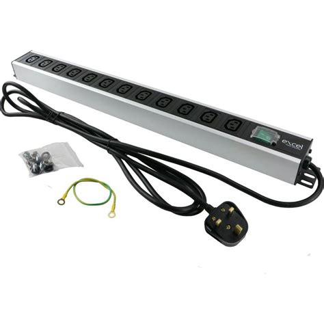 D IEC EXL Excel Way Vertical PDU X C Socket Passive A UK Plug LED