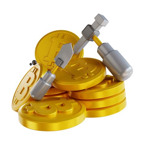 3d Illustration Gold Bitcoin Mining 9394713 Png