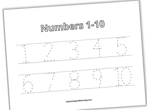 Tracing Numbers 1 10 Nature Inspired Learning Worksheets Library