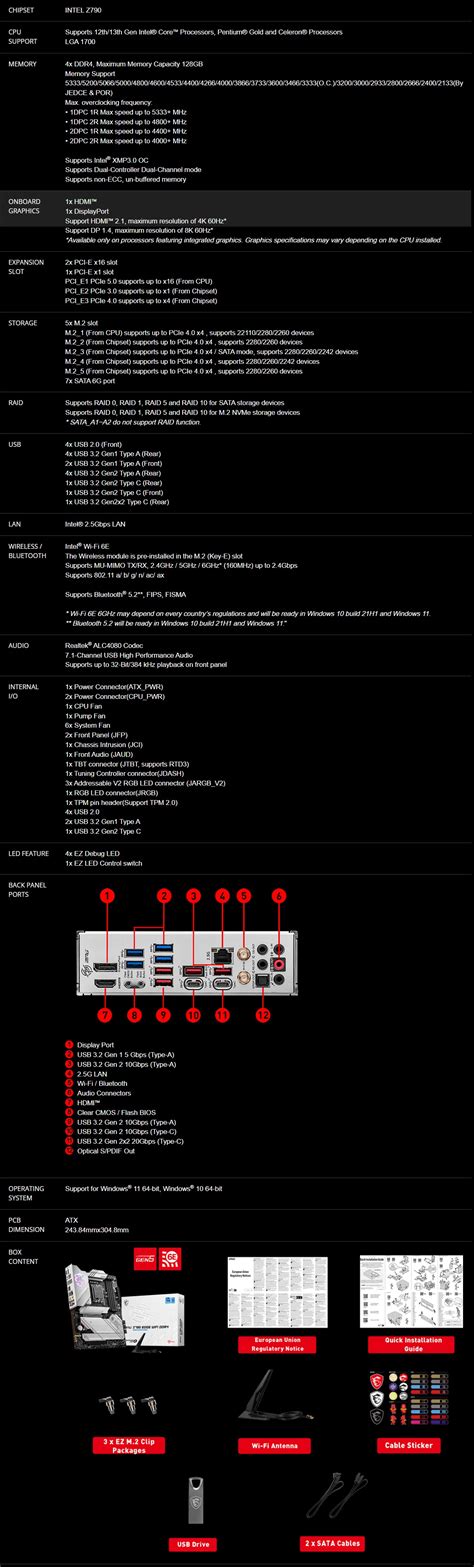 MSI MPG Z EDGE WIFI DDR LGA ATX Motherboard BPC Technology