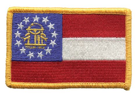 Patch Georgia Flag Color With Hook Fastener